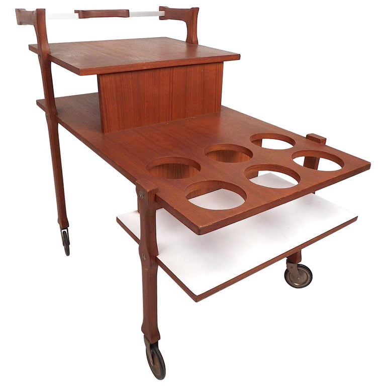Mid-Century Modern Three-Tiered Bar Cart For Sale at 1stDibs | mid ...