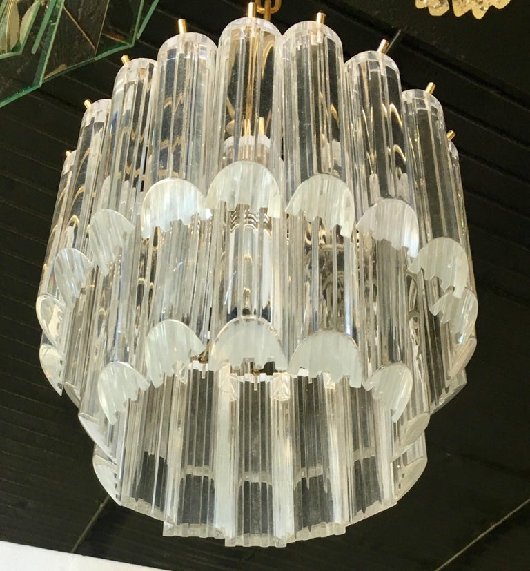 Mid-Century Modern Tiered Lucite Waterfall Chandelier Light Fixture ...