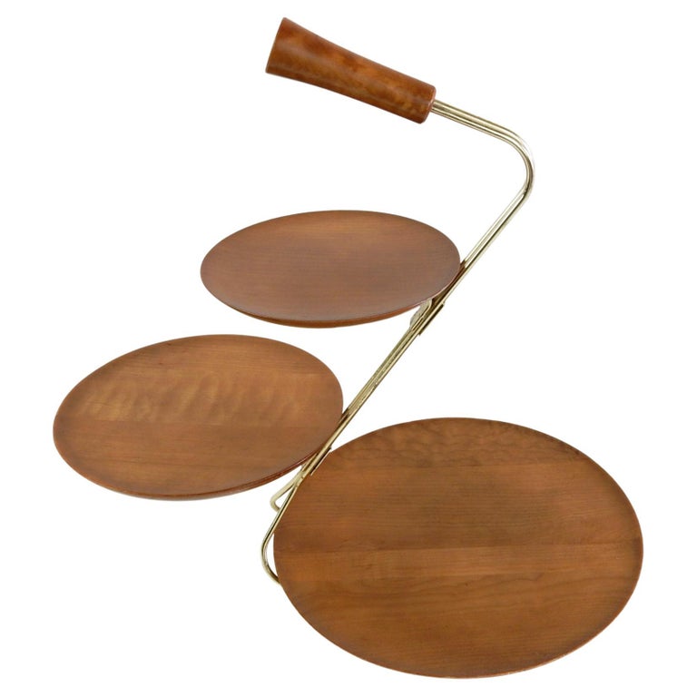 Mid-Century Modern Tiered Pastry Server Centerpiece Tray For Sale at ...