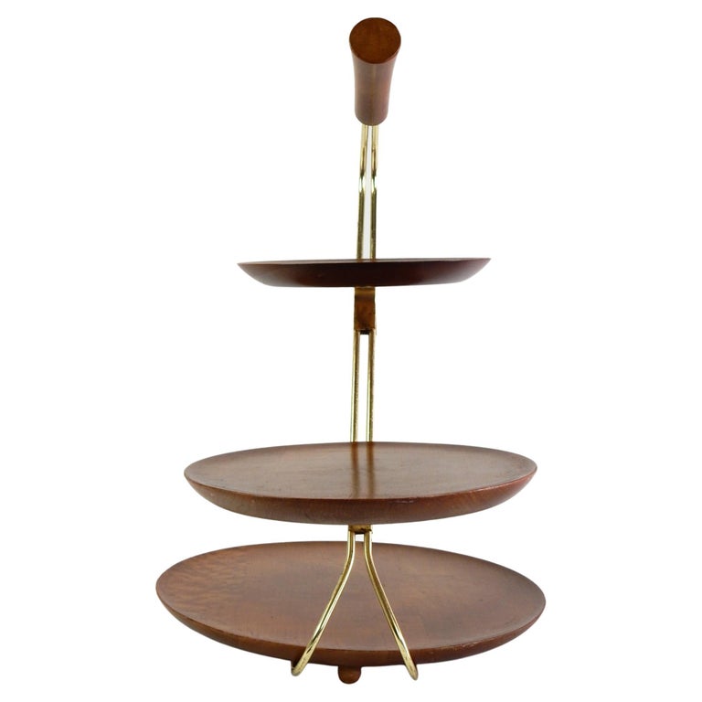 Mid-Century Modern Tiered Pastry Server Centerpiece Tray For Sale at ...