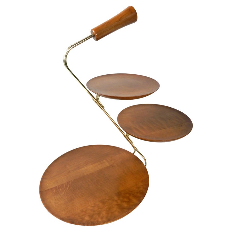 Mid-Century Modern Tiered Pastry Server Centerpiece Tray For Sale at ...
