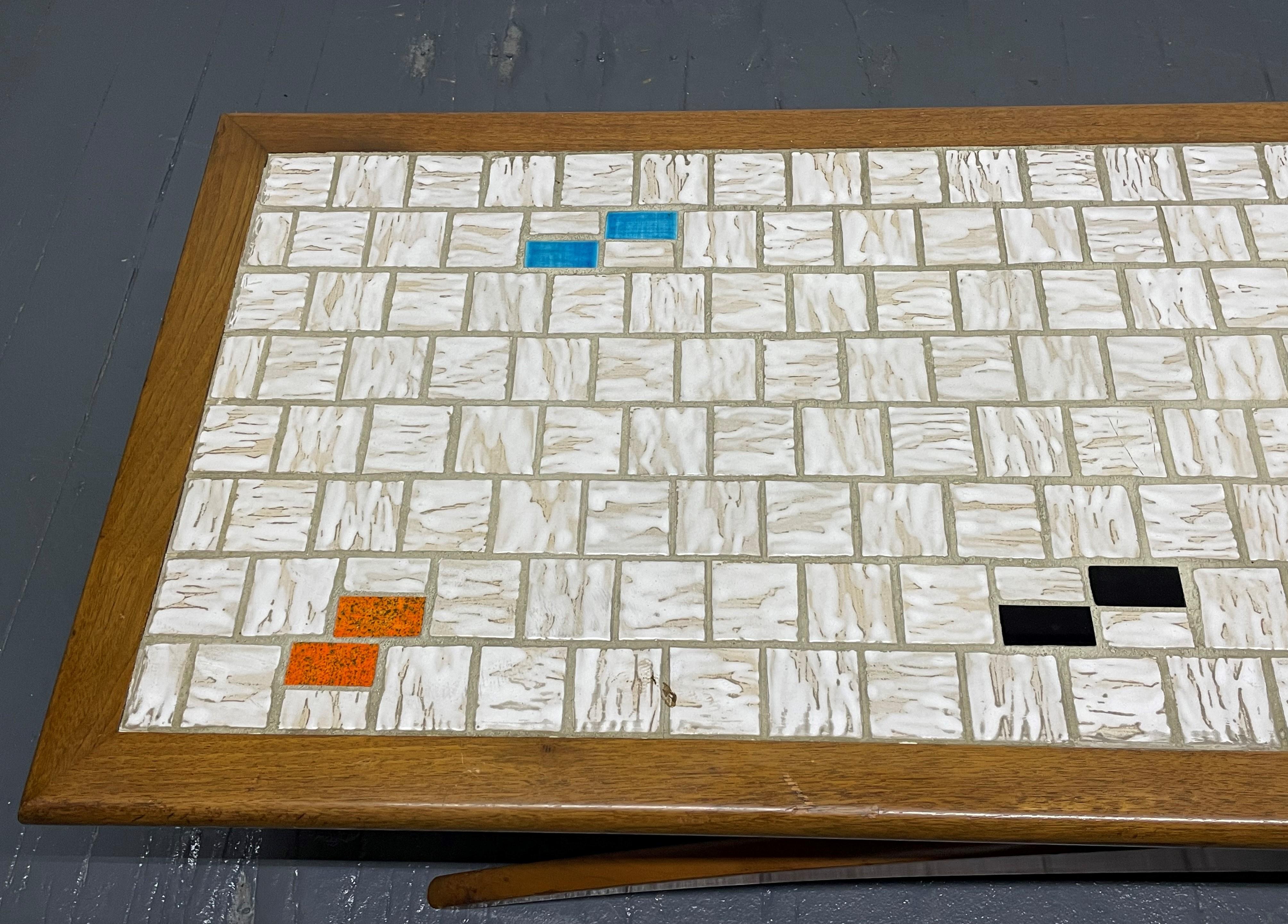 Mid-Century Modern Tile-Top and Walnut Coffee Table For Sale at 1stDibs ...