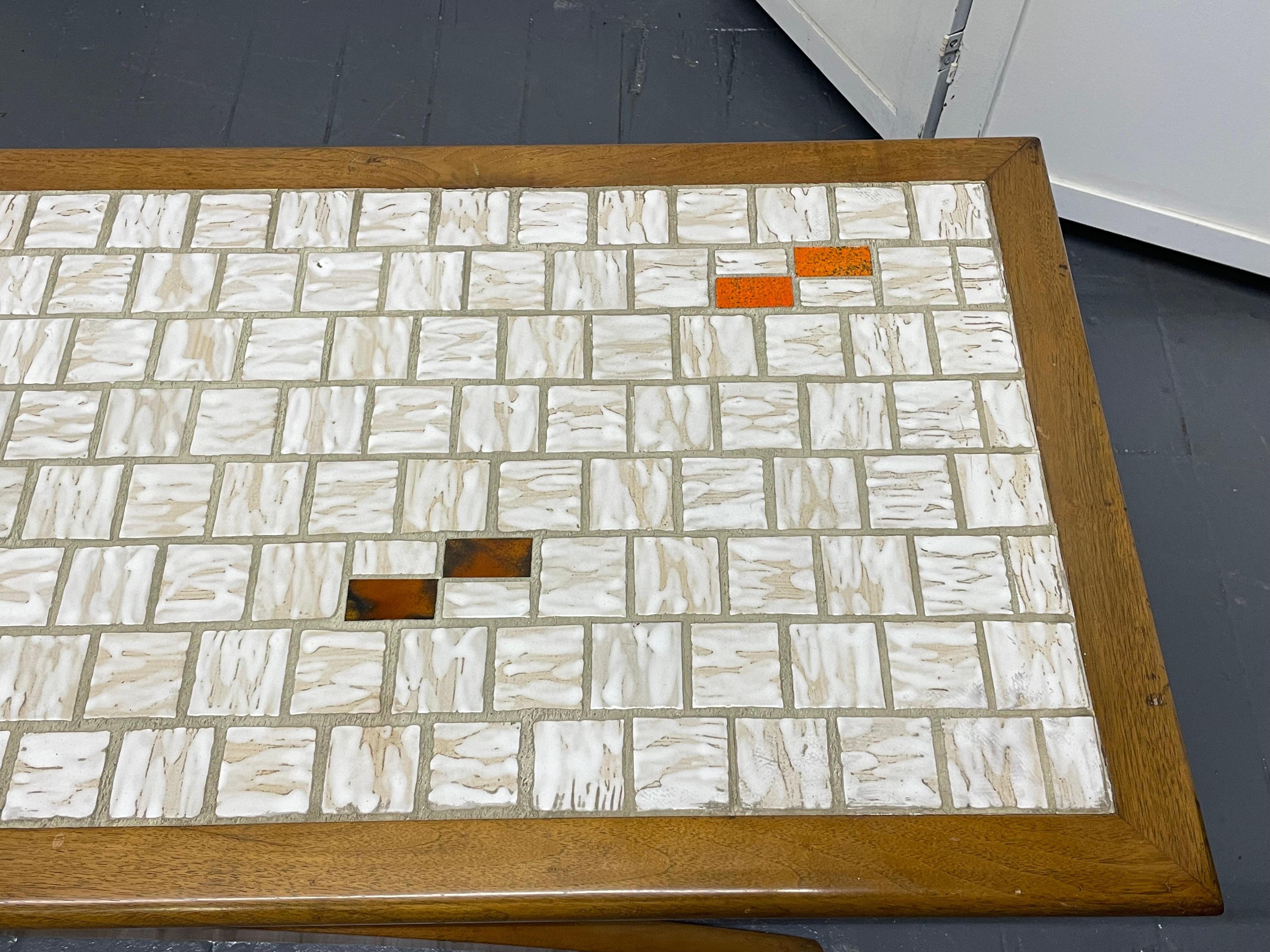Mid-Century Modern Tile-Top and Walnut Coffee Table For Sale at 1stDibs ...