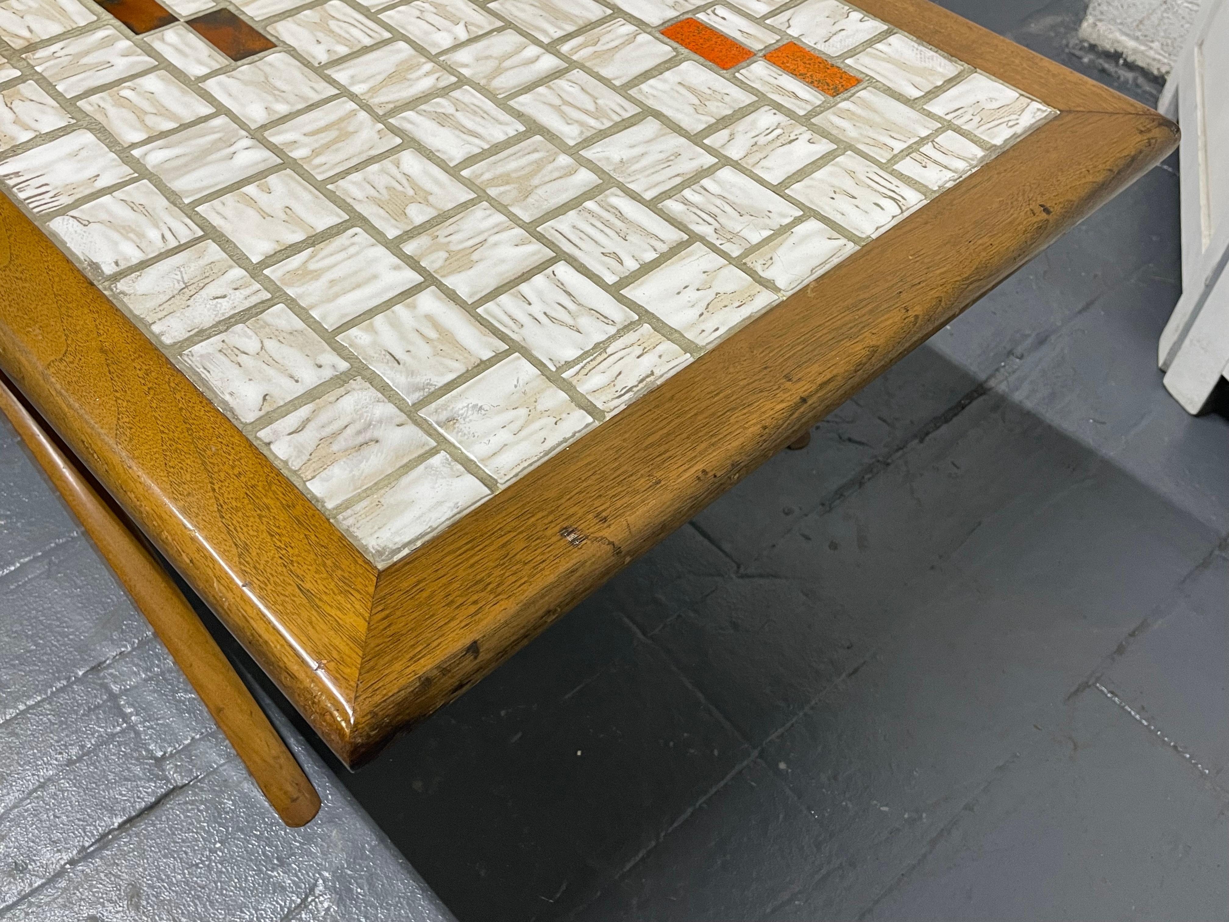 Mid-Century Modern Tile-Top and Walnut Coffee Table For Sale at 1stDibs ...