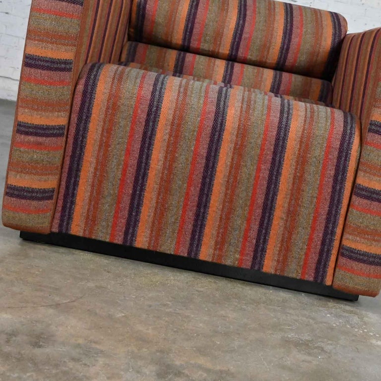 Mid-Century Modern to Post-Modern Purple Striped Multi-Piece Modular ...