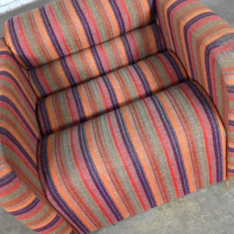Mid-Century Modern to Post-Modern Purple Striped Multi-Piece Modular ...