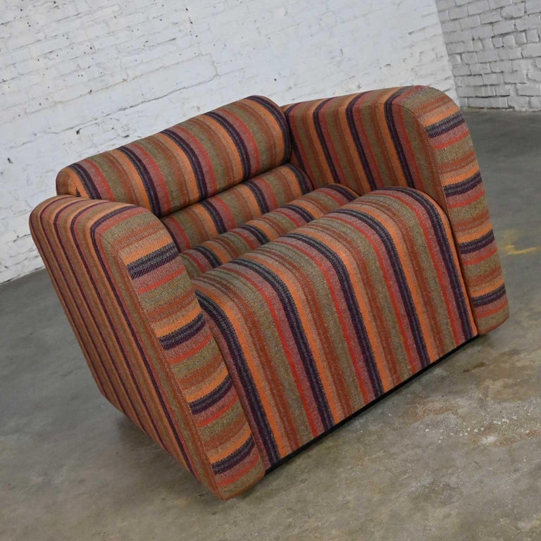 Mid-Century Modern to Post-Modern Purple Striped Multi-Piece Modular ...