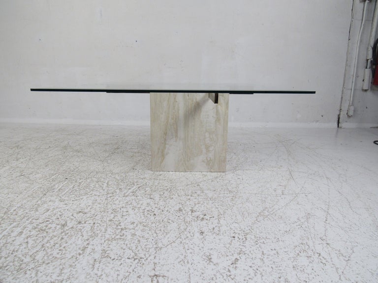 Mid-Century Modern Travertine Coffee Table For Sale at 1stDibs