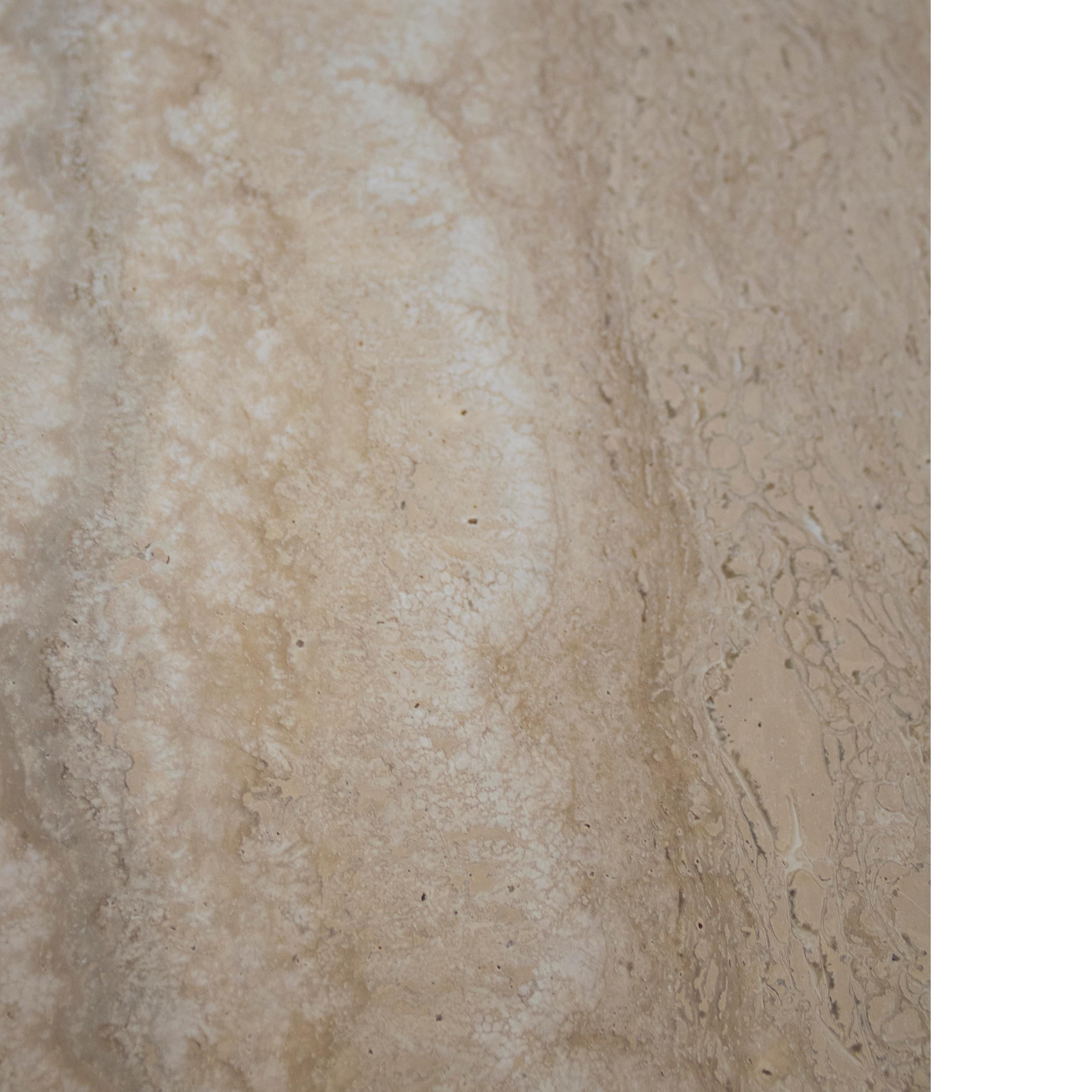 Mid-Century Modern Travertine Round Side Table , France, 1970 For Sale at 1stDibs