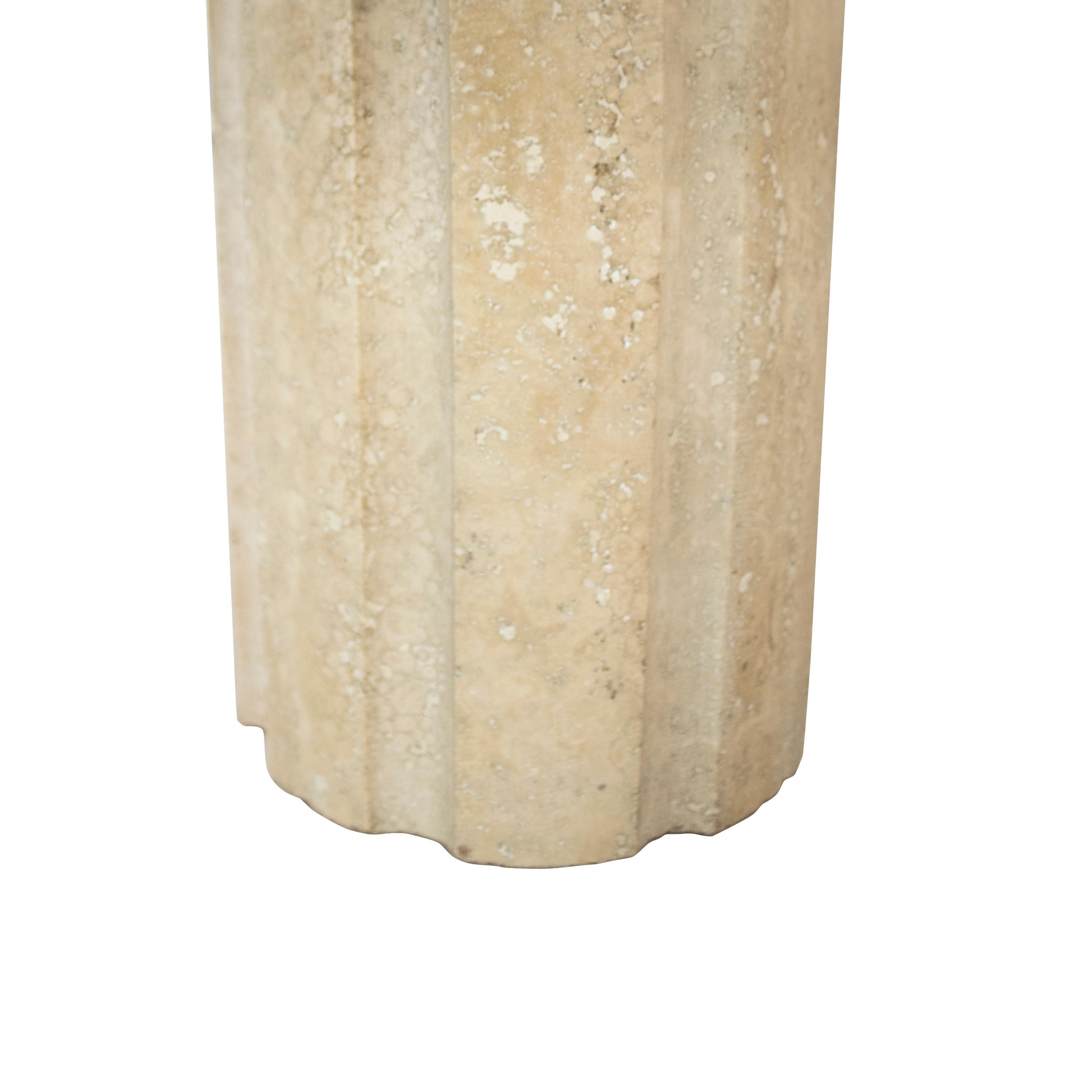 Mid-Century Modern Travertine Round Side Table , France, 1970 For Sale at 1stDibs