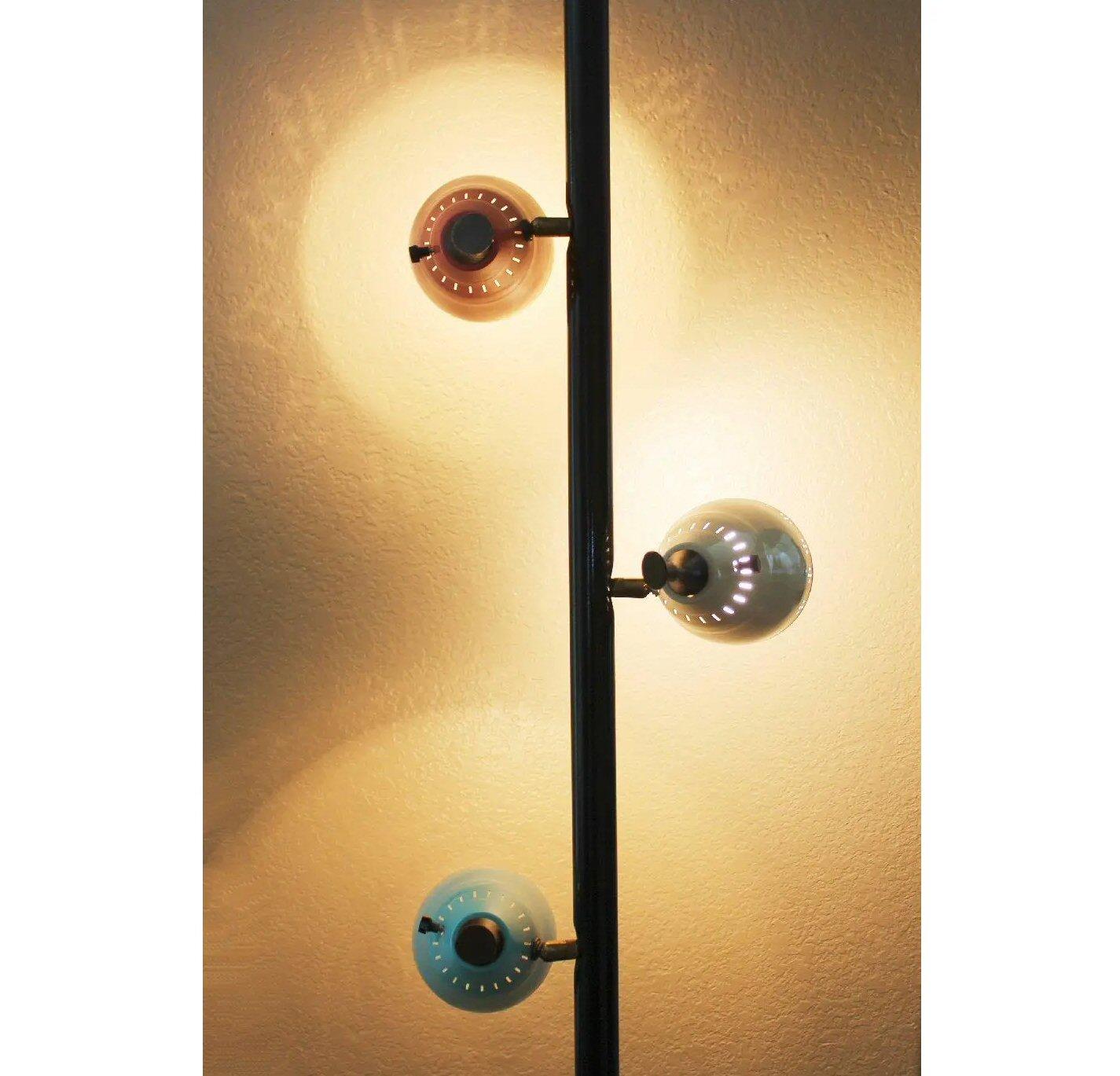 Mid Century Modern Tri-Color Tension Pole Lamp. Atomic 1950s Floor ...