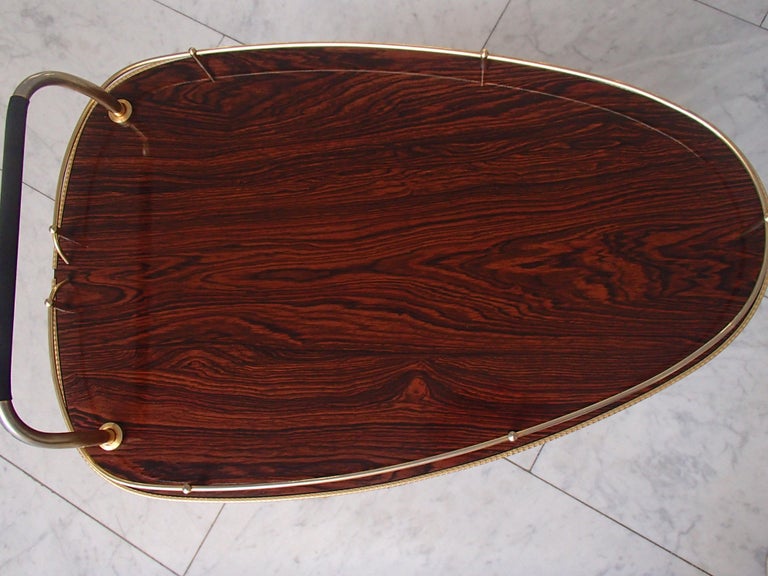 Mid-Century Modern Triangle Trolley Brass and Formica Wood For Sale at ...