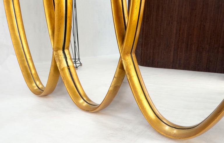 Mid-Century Modern Tripple Overlapping Carved Wood Ovals Gold Gilt Wall ...