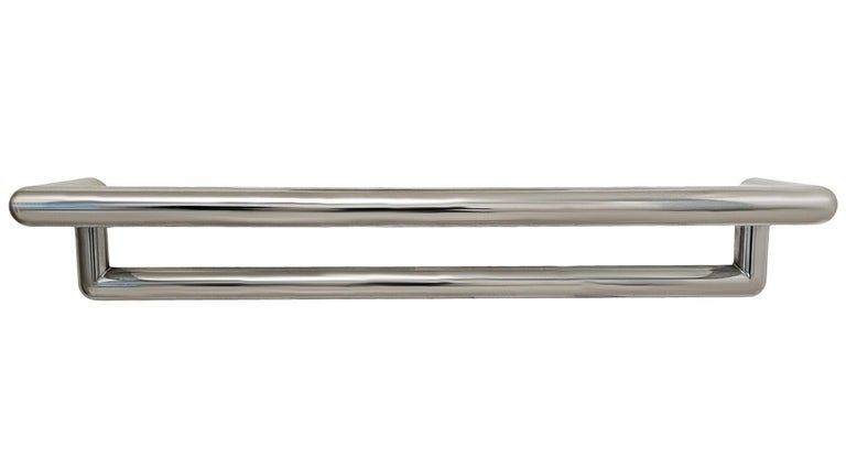 Mid Century Modern Tubular Chrome and Glass Floating Wall Shelf or ...