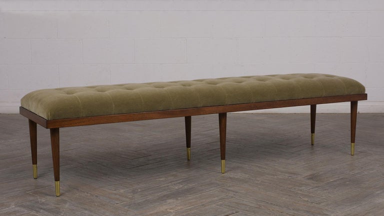 Mid-Century Modern Tufted Bench at 1stDibs