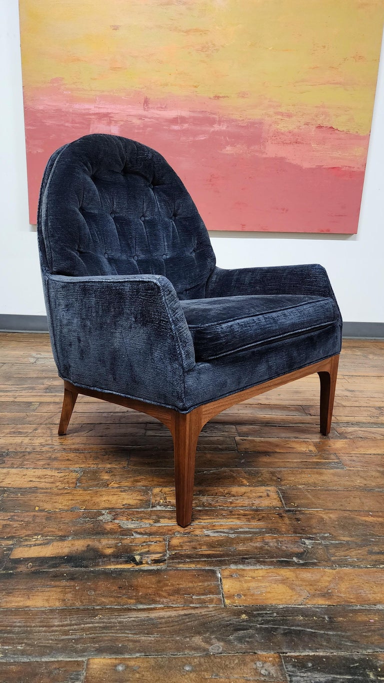 mid century modern tufted club chairs by Erwin-Lambeth For Sale at 1stDibs