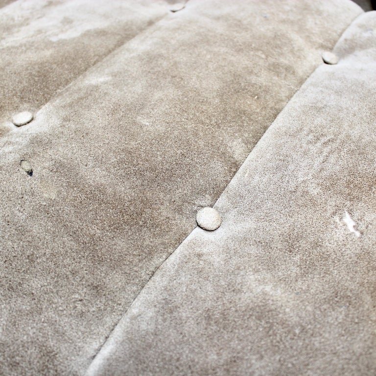 Mid-Century Modern Tufted Suede Case Sofa at 1stDibs