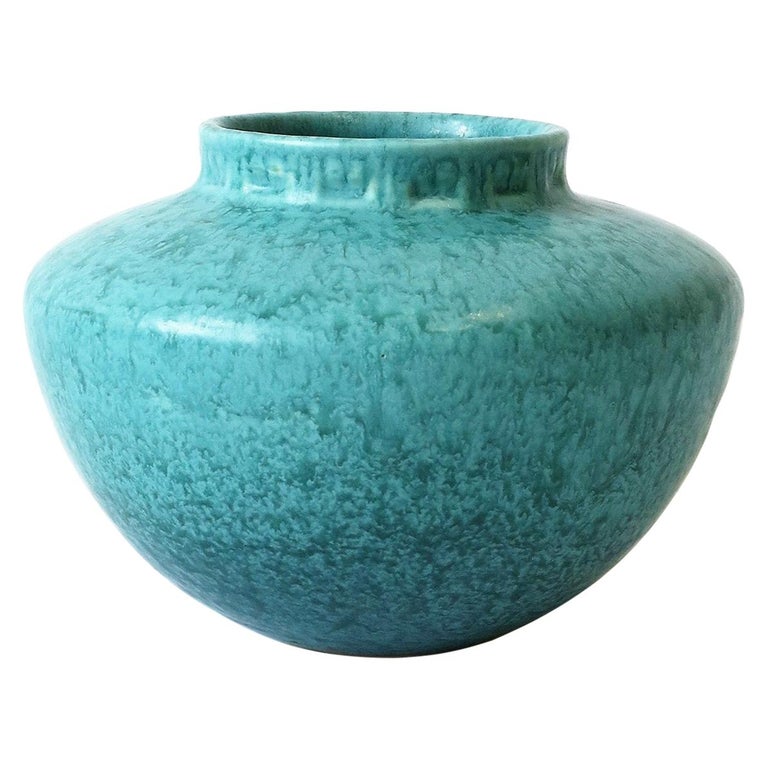 Modern Turquoise Blue Pottery Vase, circa early 20th century at 1stDibs