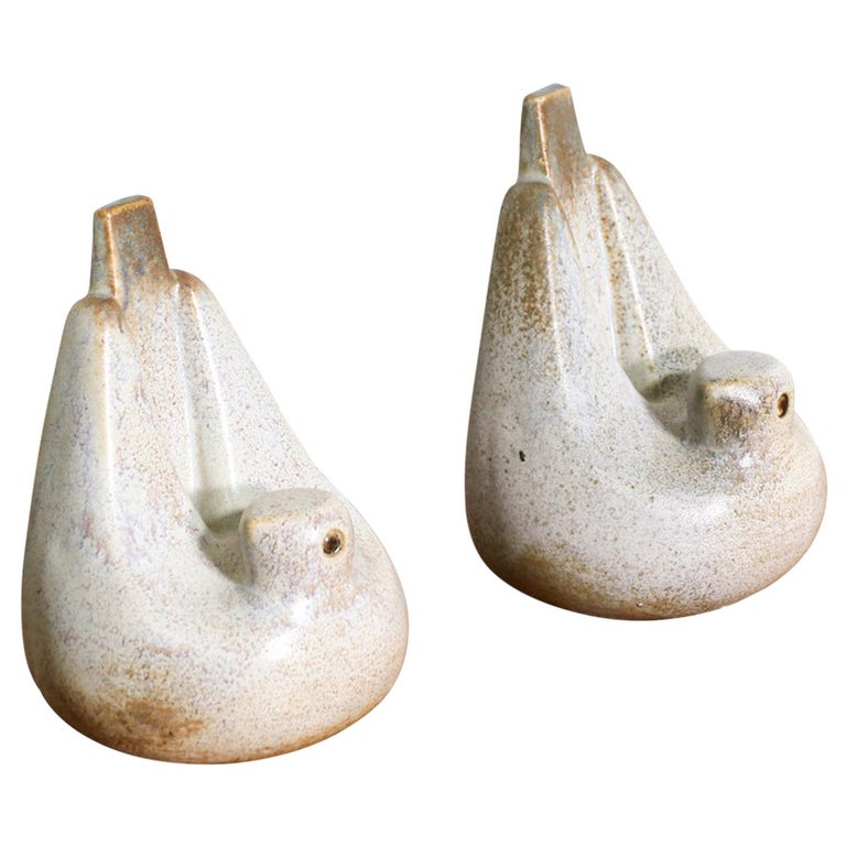 Mid-Century Modern Turtle-Dove Ceramic Bookends at 1stDibs