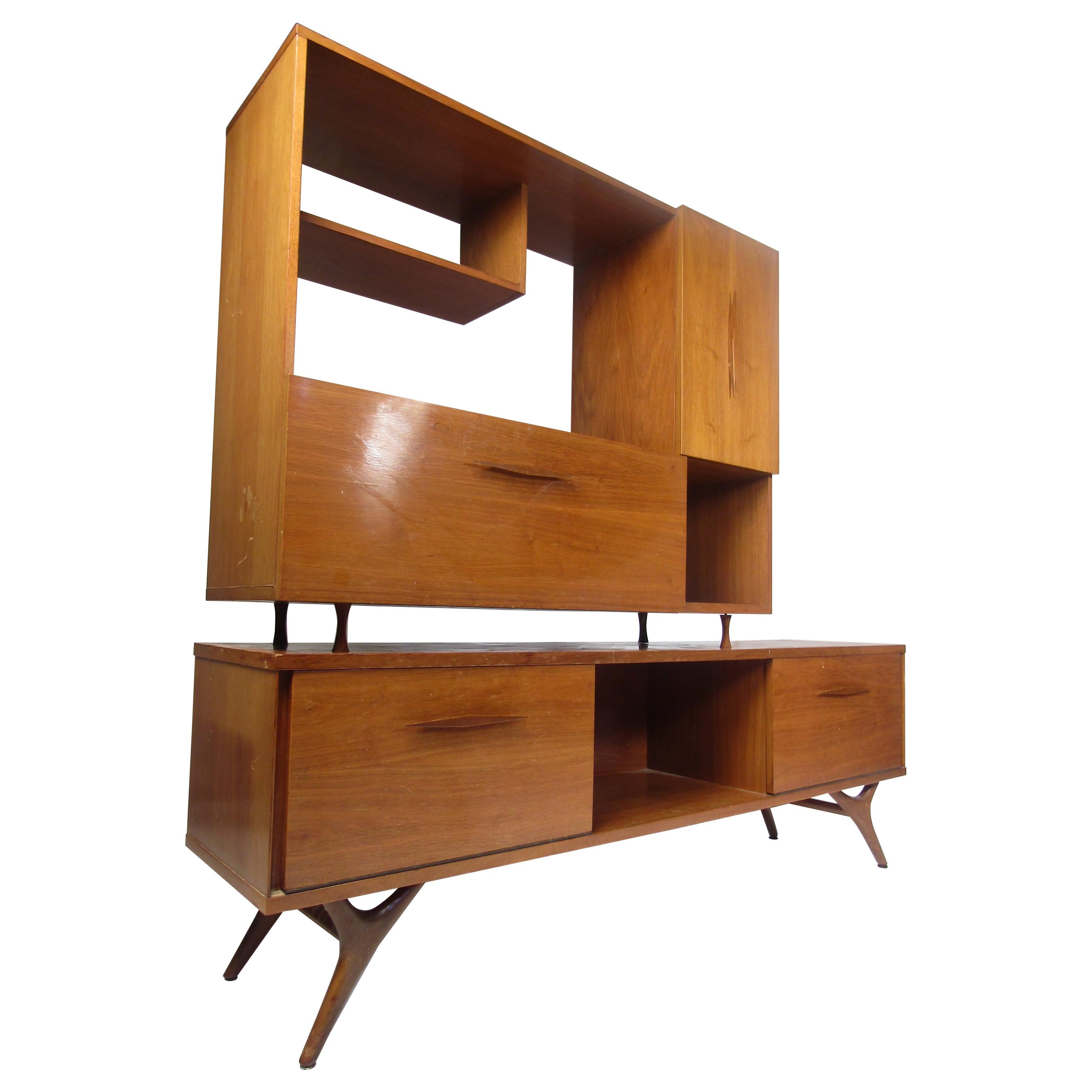 Mid-Century Modern Two-Piece Hutch at 1stDibs | mid century hutch ...