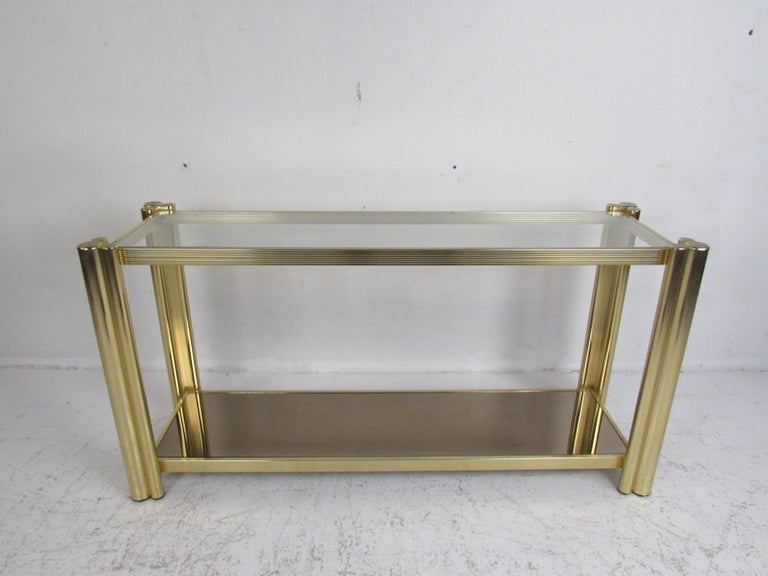 Mid-Century Modern Two-Tier Console Table at 1stDibs