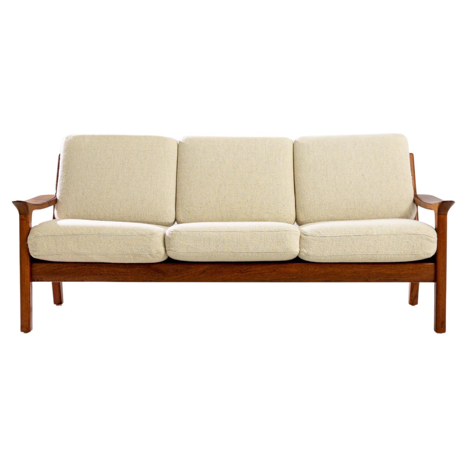 Mid-Century Modern Upholstered Teak Sofa by Juul Kristensen For Sale at ...