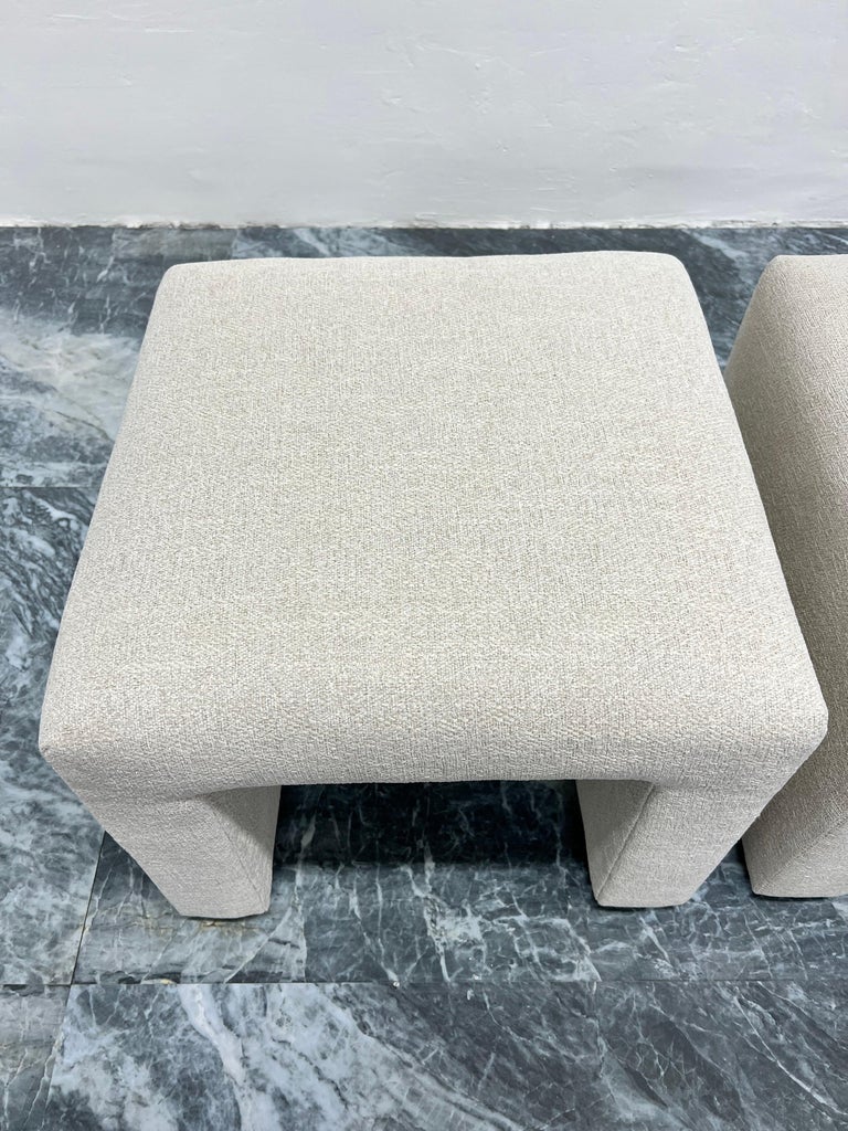 Mid-Century Modern Upholstered Waterfall Stools or Benches, 1970s, a ...