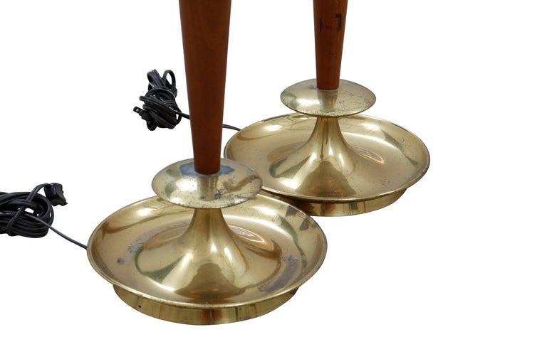 Mid-Century Modern Uplighter Table Lamps, a Pair For Sale at 1stDibs