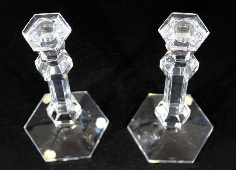 Mid-Century Modern Val St. Lambert Pair of Crystal Glass Belgian ...
