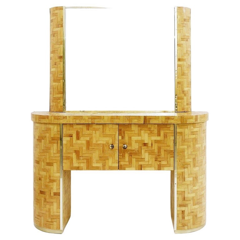 Mid-Century Modern Vanity Console with Mirror, 1970s For Sale at 1stDibs