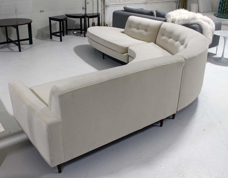 Mid-Century Modern Velvet Sectional in L Shape at 1stDibs | l shaped ...