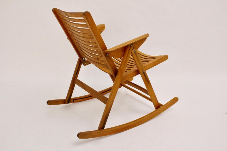 Mid-Century Modern Vintage Beech Rocking Chair Rex by Niko Kralj ...