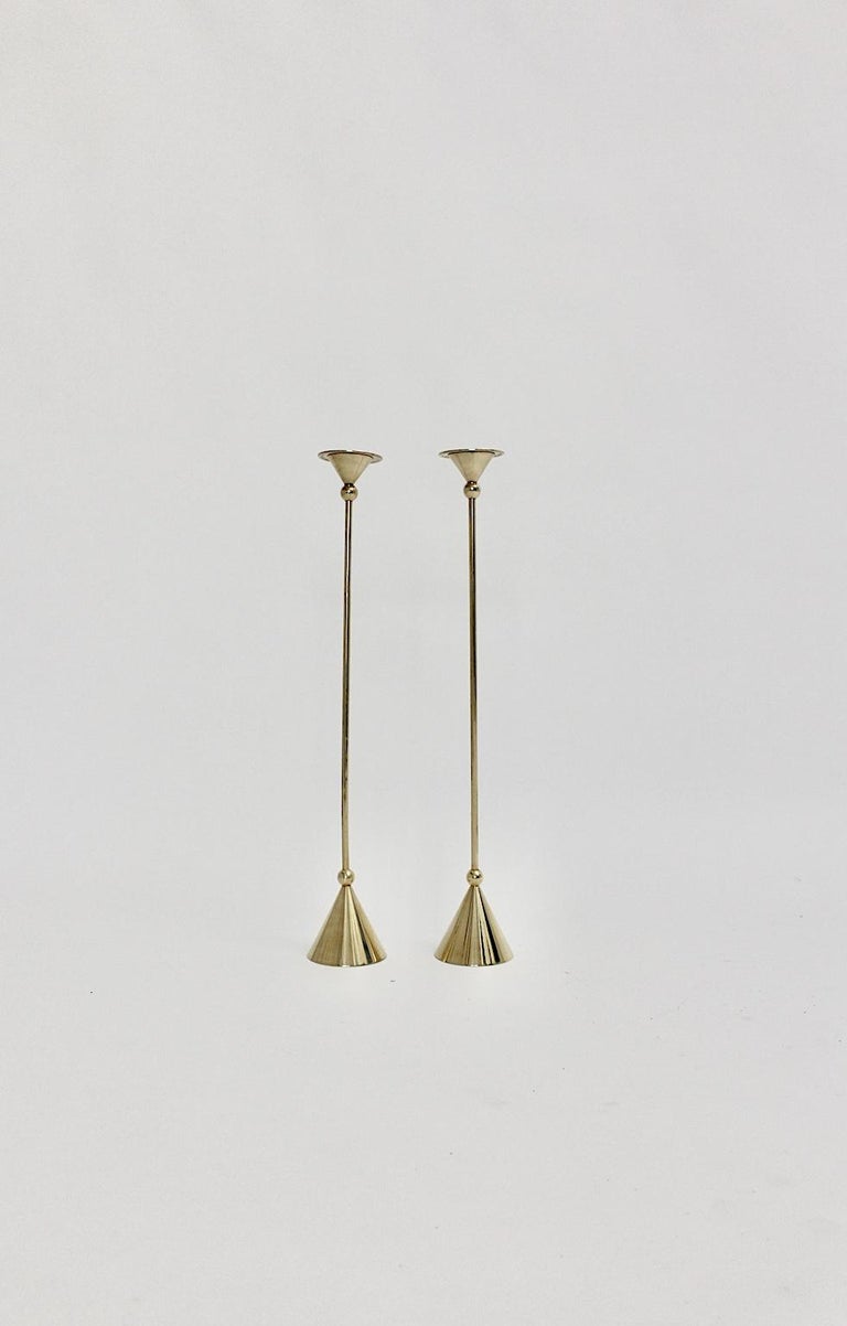 Mid-Century Modern Vintage Brass Candlesticks Candleholders, 1950s ...