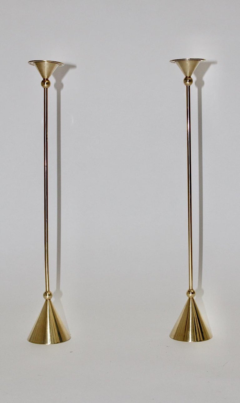 Mid-Century Modern Vintage Brass Candlesticks Candleholders, 1950s ...