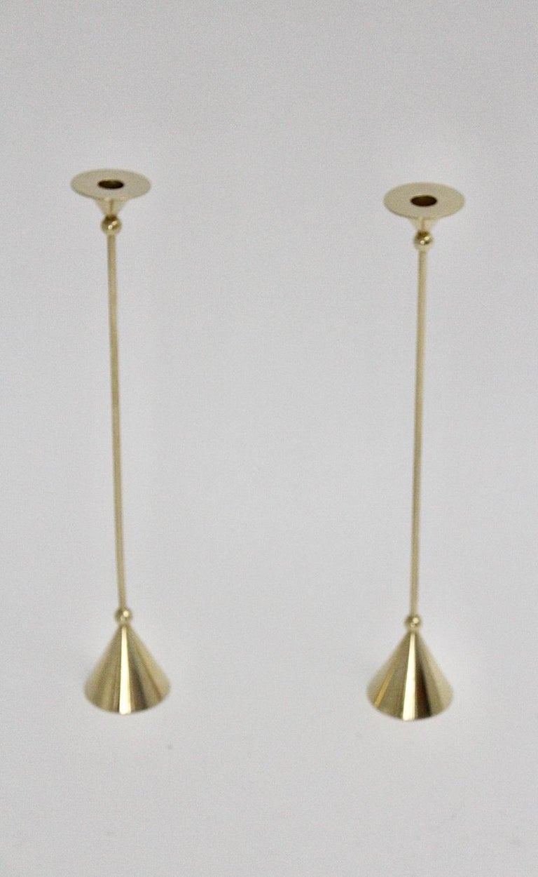 Mid-Century Modern Vintage Brass Candlesticks Candleholders, 1950s ...