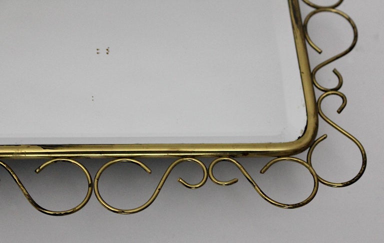 Mid Century Modern Vintage Brass Loops Wall Mirror Floor Mirror 1950s ...