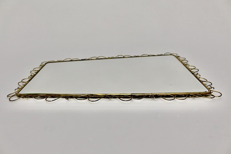 Mid Century Modern Vintage Brass Loops Wall Mirror Floor Mirror 1950s ...