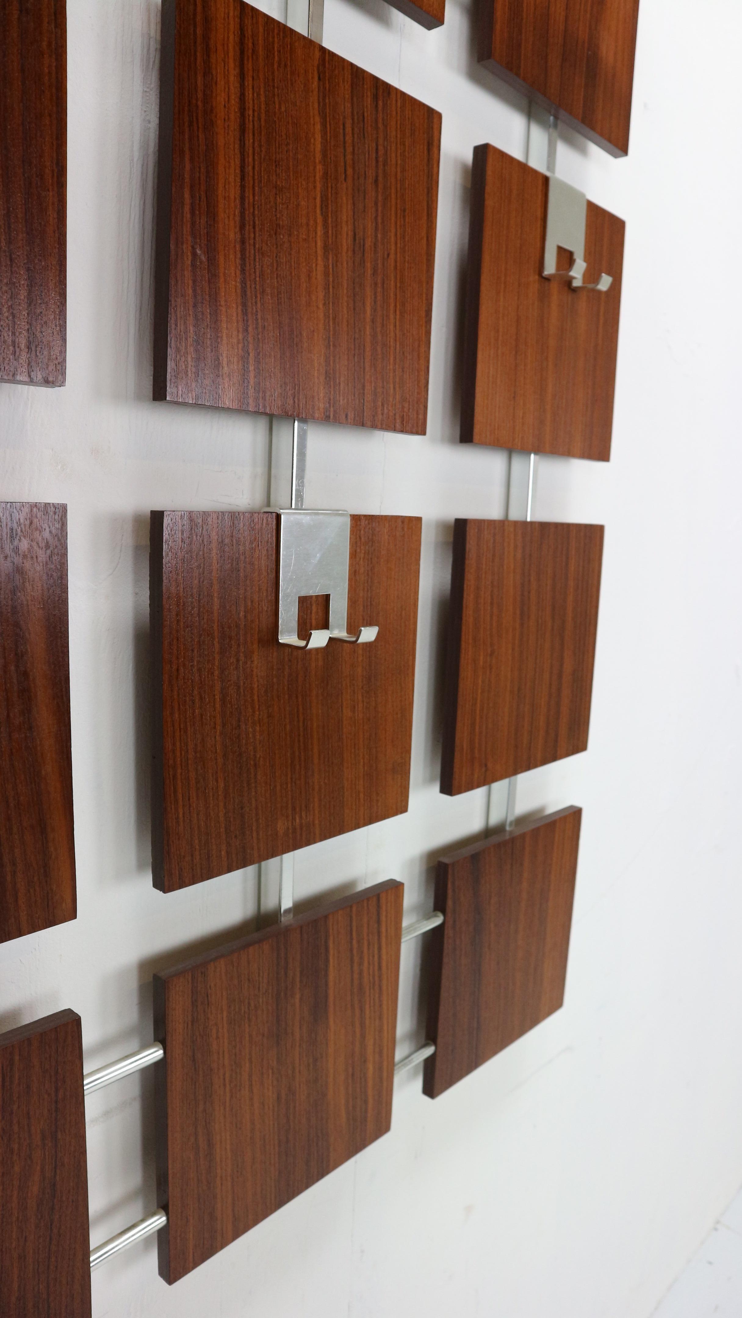 Mid-Century Modern Vintage Design Wall-Mounted Coat, Hat Rack, 1960s at ...