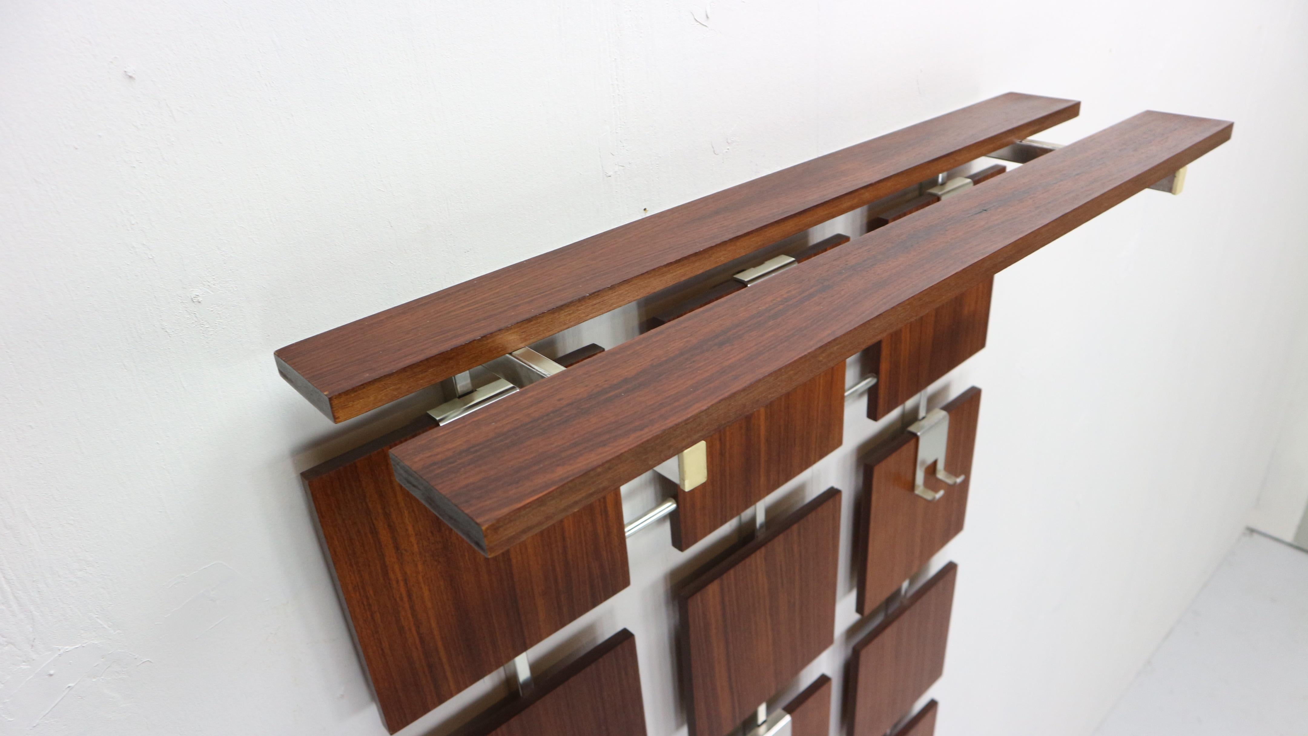 Mid-Century Modern Vintage Design Wall-Mounted Coat, Hat Rack, 1960s at ...