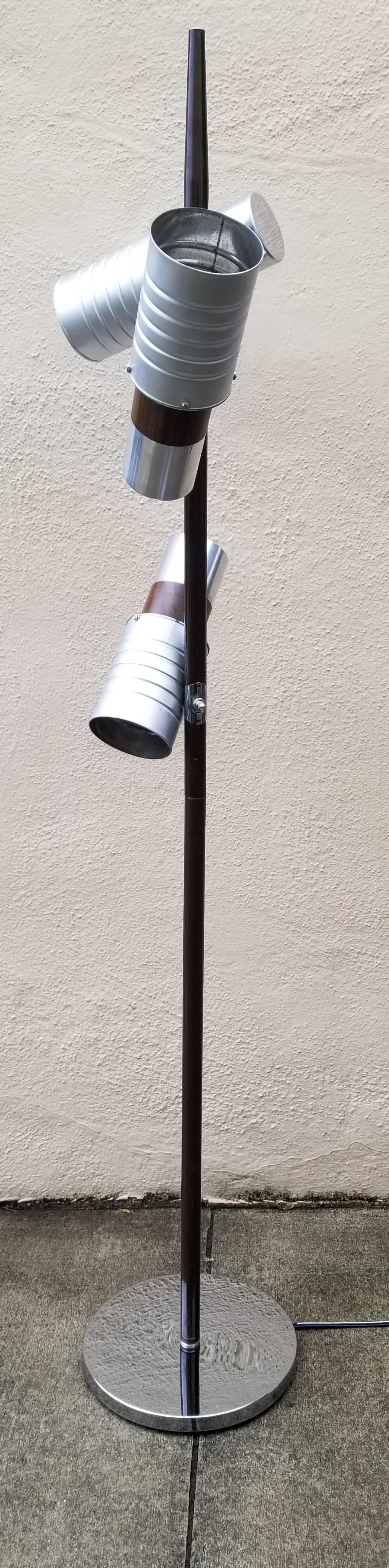 Mid-Century Modern Vintage Industrial 3 Light Can Lamp For Sale at 1stDibs
