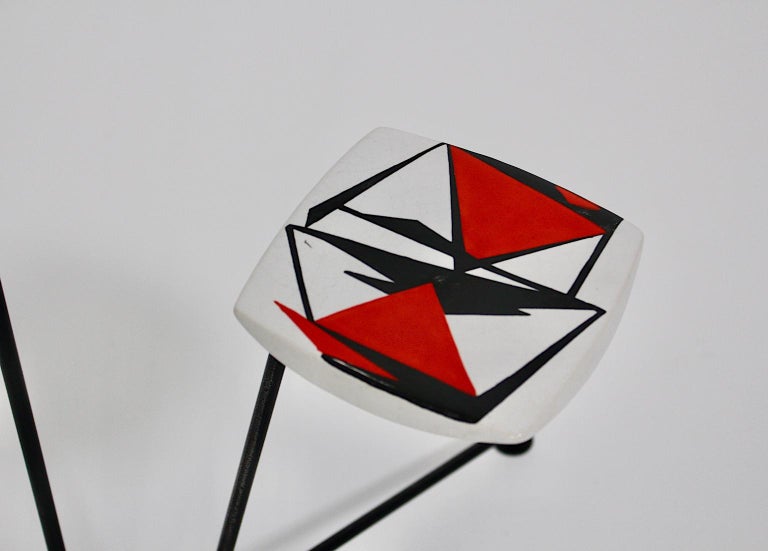 Mid-Century Modern Metal Ceramic Standing Ashtray Michel Buffet ...