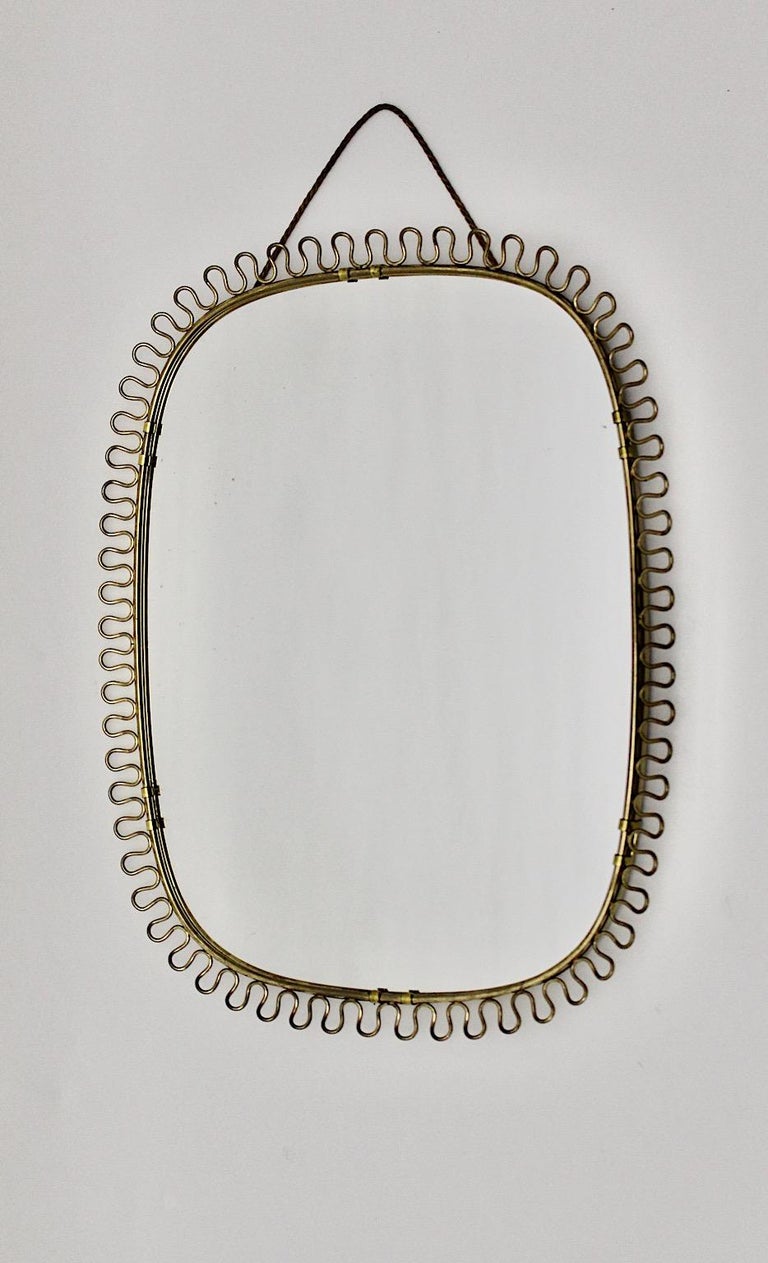 Mid-Century Modern Vintage Oval Brass Sunburst Mirror Josef Frank ...