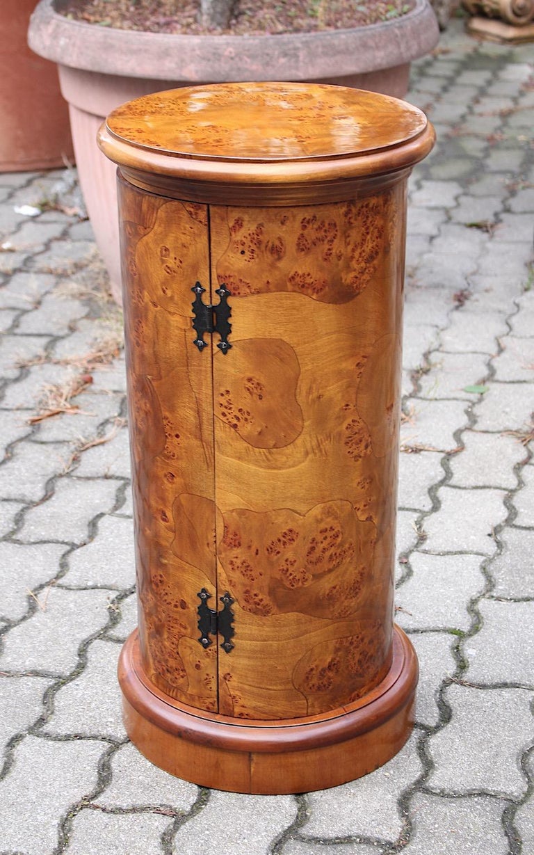 Mid Century Modern Vintage Poplar Wood Round Chest or Side Table 1960s ...