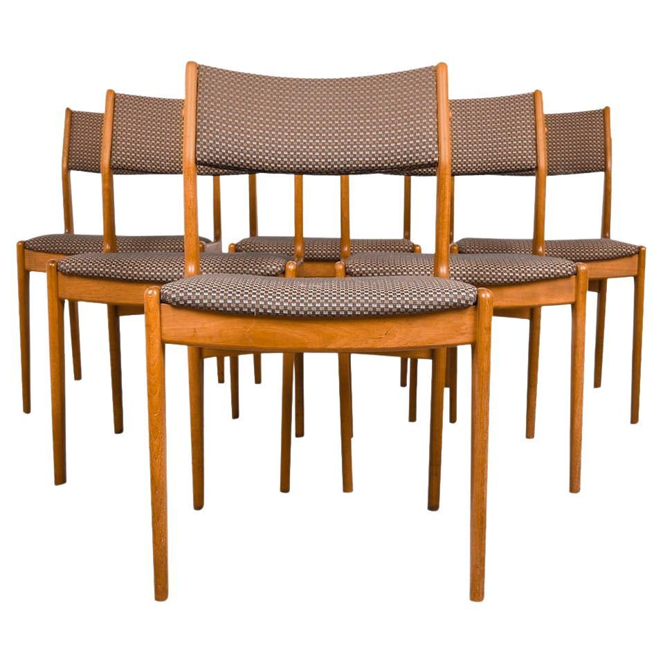 Six Mid Century Modern Indian Teak Dining Chairs at 1stDibs