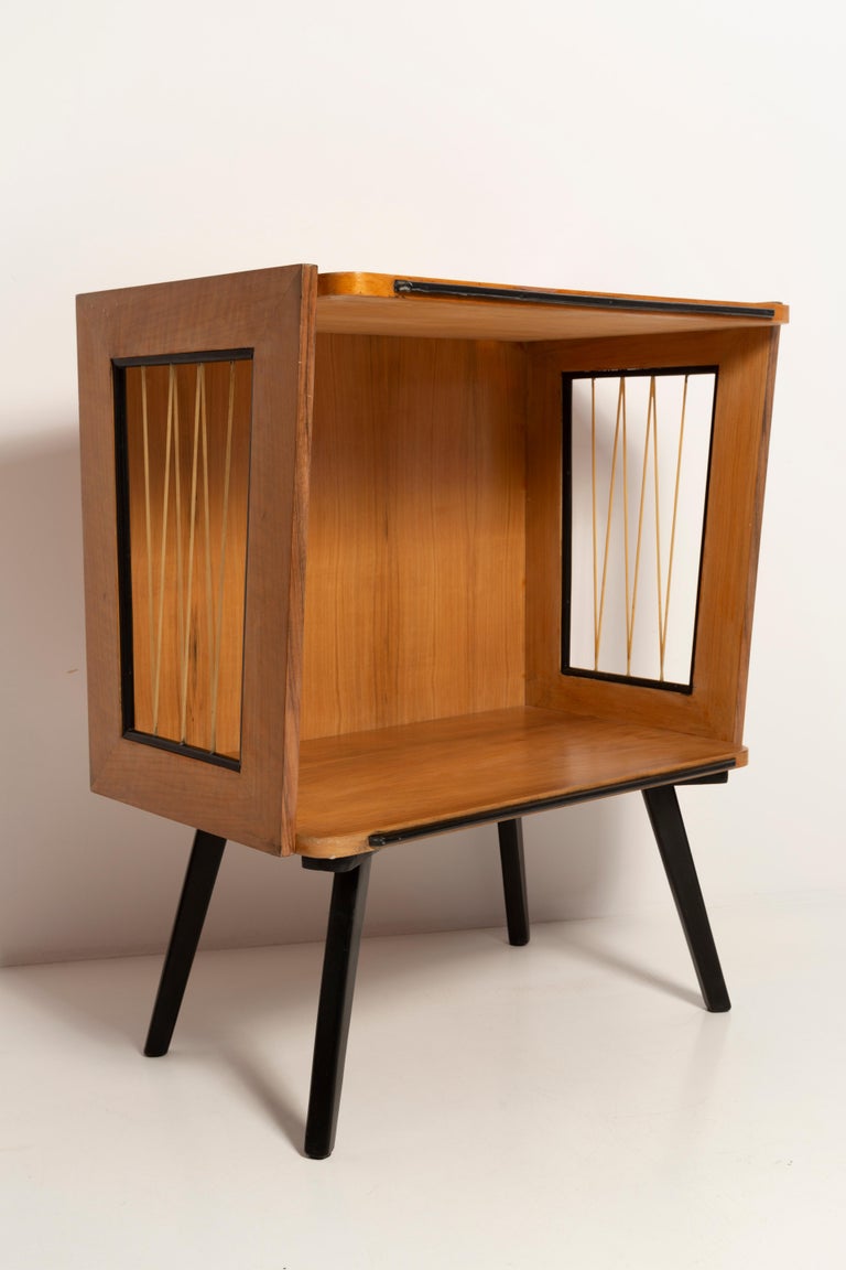 Mid-Century Modern Vintage TV Side Table, Beechwood, Poland, 1960s For ...