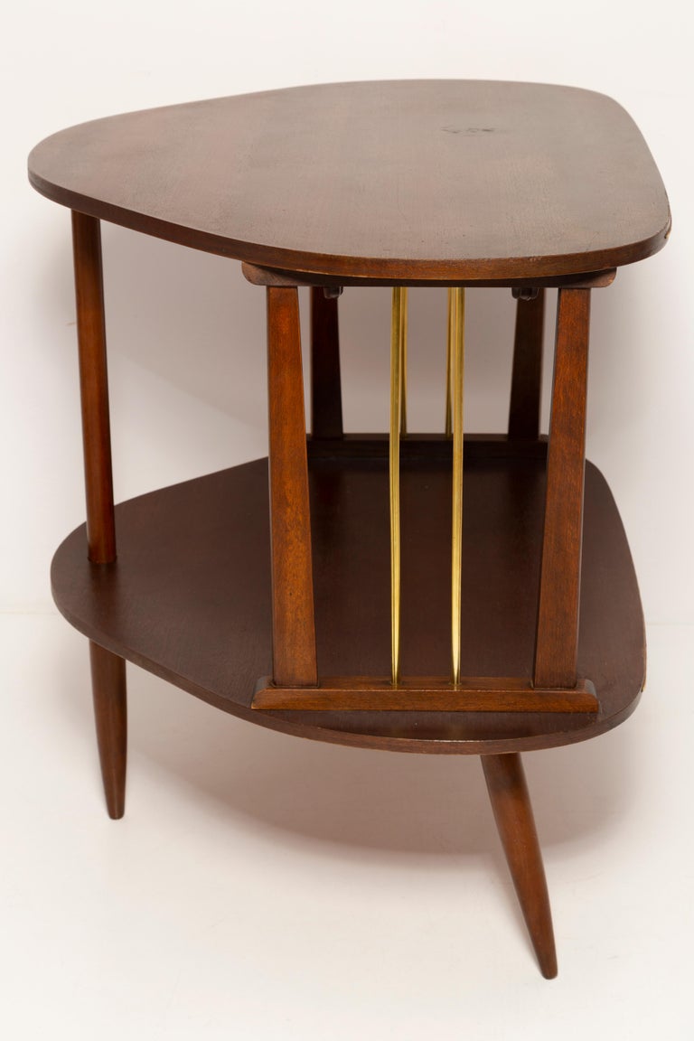 Mid-Century Modern Vintage TV Side Table, Beechwood, Poland, 1960s For ...
