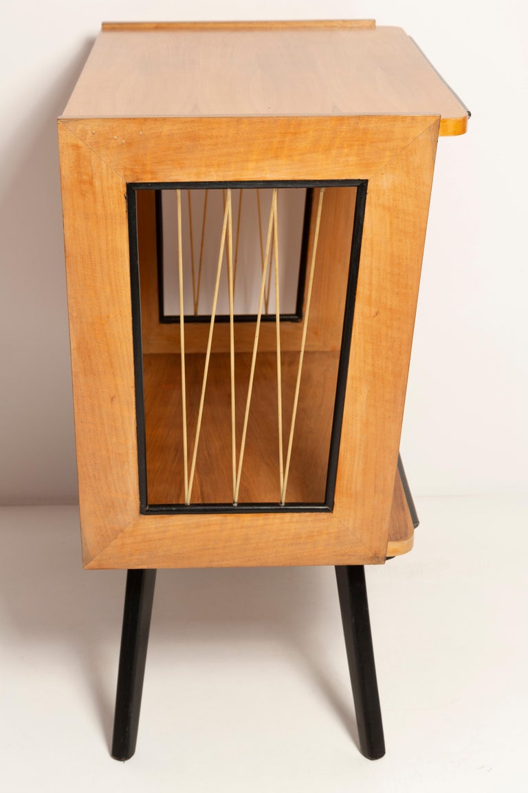 Mid-Century Modern Vintage TV Side Table, Beechwood, Poland, 1960s For ...