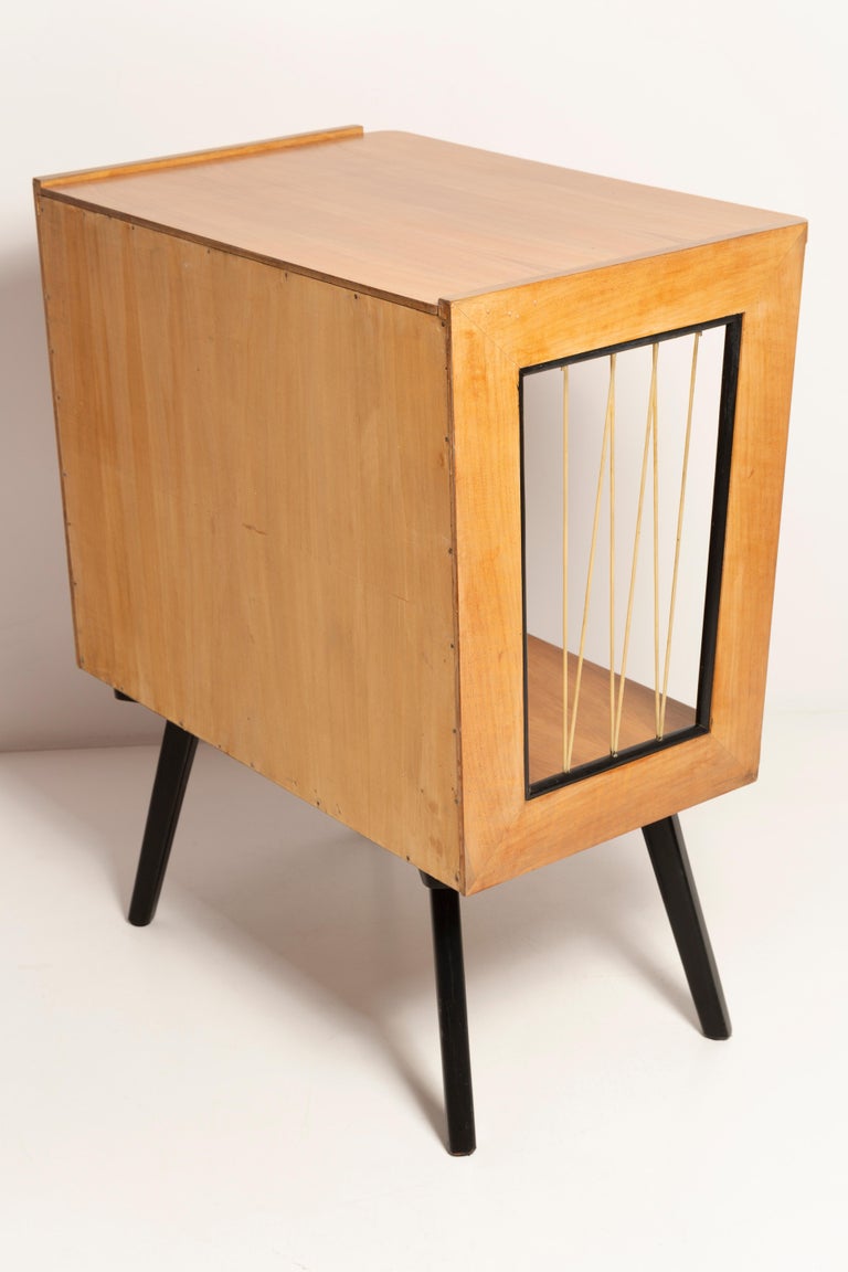 Mid-Century Modern Vintage TV Side Table, Beechwood, Poland, 1960s For ...