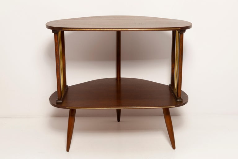 Mid-Century Modern Vintage TV Side Table, Beechwood, Poland, 1960s For ...