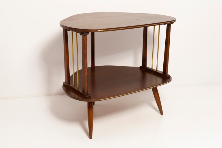 Mid-Century Modern Vintage TV Side Table, Beechwood, Poland, 1960s For ...